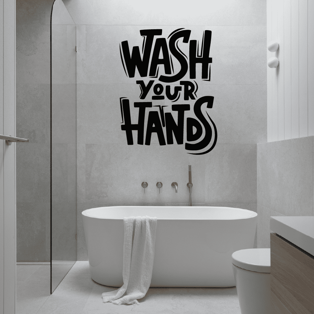 Wash Your Hands - Toilet Reminders Bathroom Rules Vinyl Wall Art ...