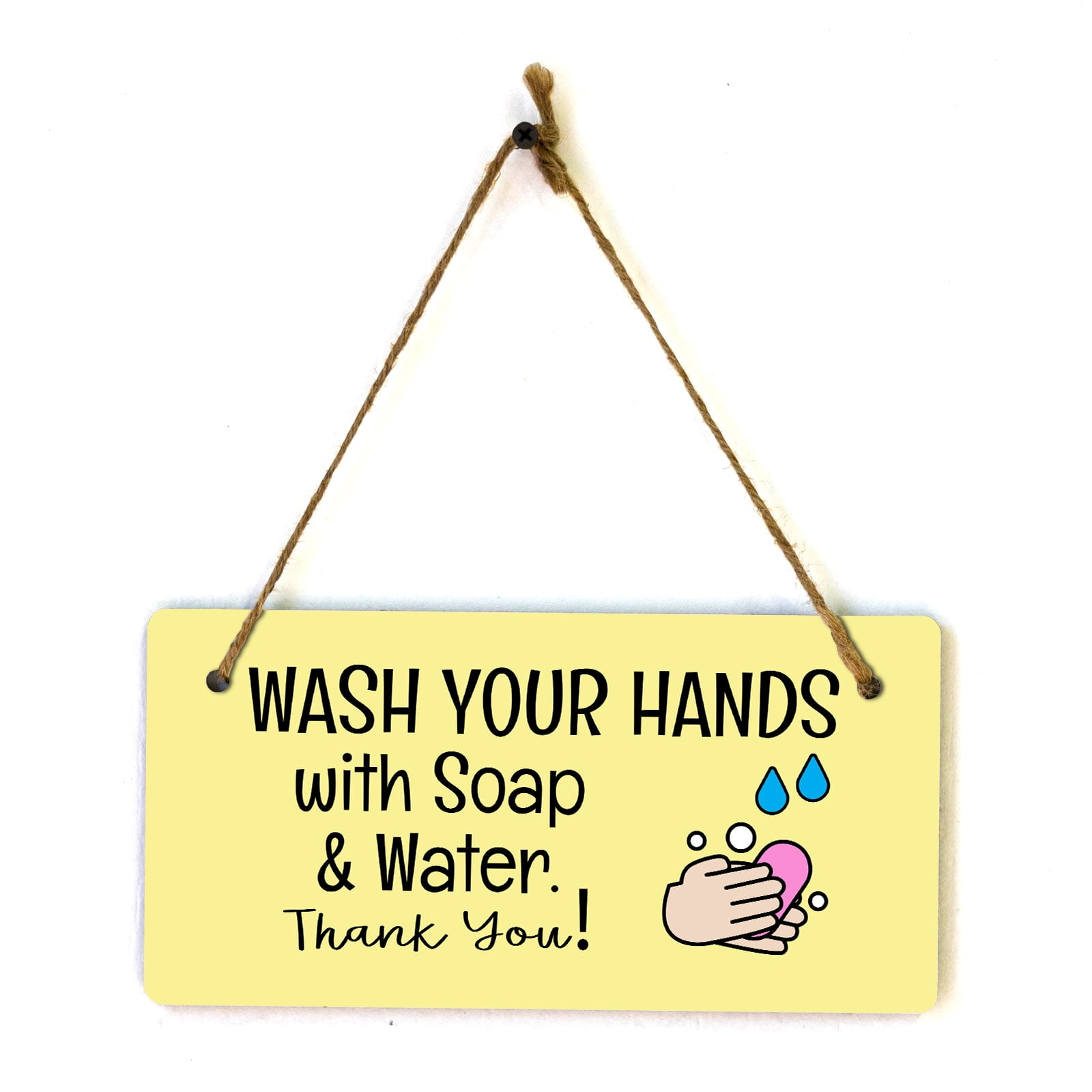 Wash Hands Soap And Water Sign
