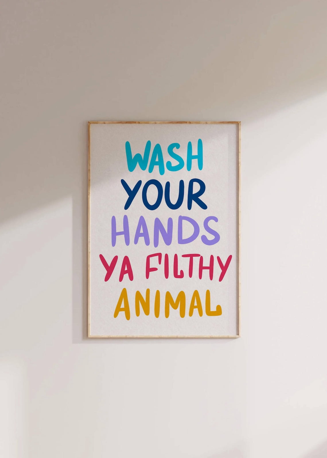 Wash Your Hands Ya Filthy Animal Wall Art Bathroom Decor Toilet Wall ...