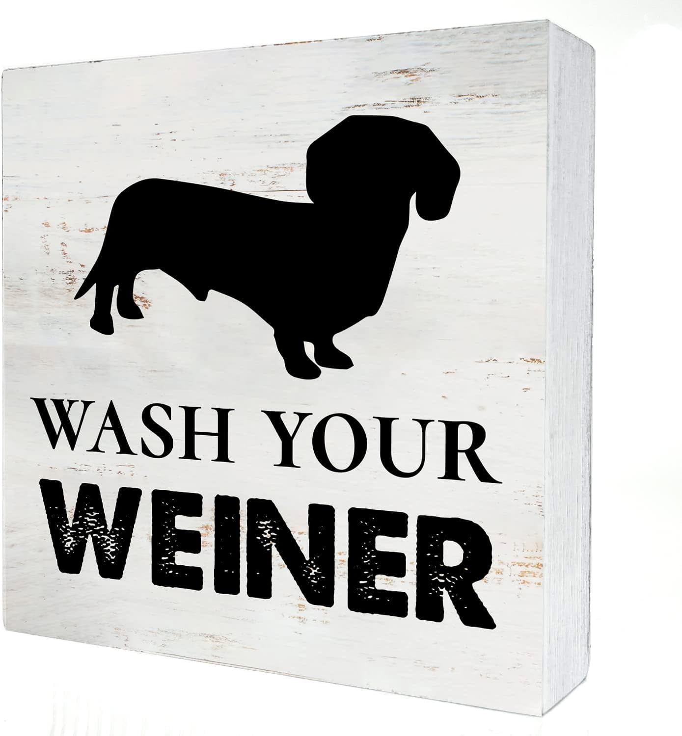 Wash Your Weiner Wood Box Sign Home Decor, Modern Rustic Bathroom Quote ...