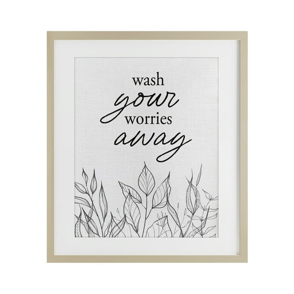 Wash Your Worries Away Minimalist Birch Framed Print Under Glass ...