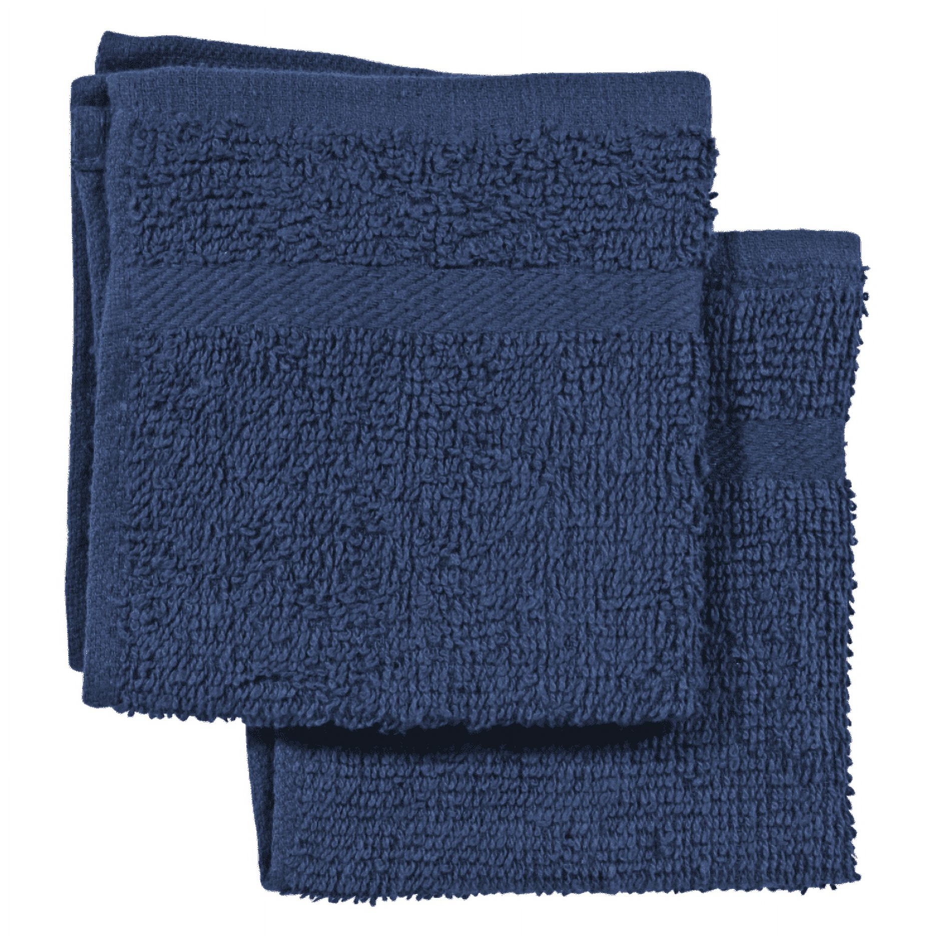 Osnell USA Cotton Washcloths 4 Pack, Soft Blue, 12x12 in, Face and Bath ...