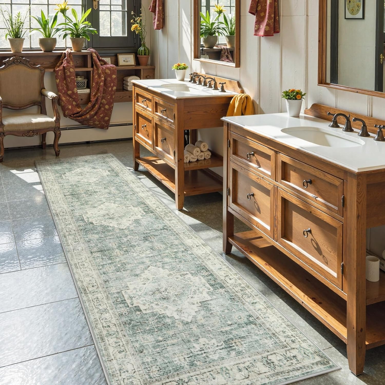 Washable 2.5x8 Runner Rugs for Entryway Bathroom, Boho Kitchen Floor ...