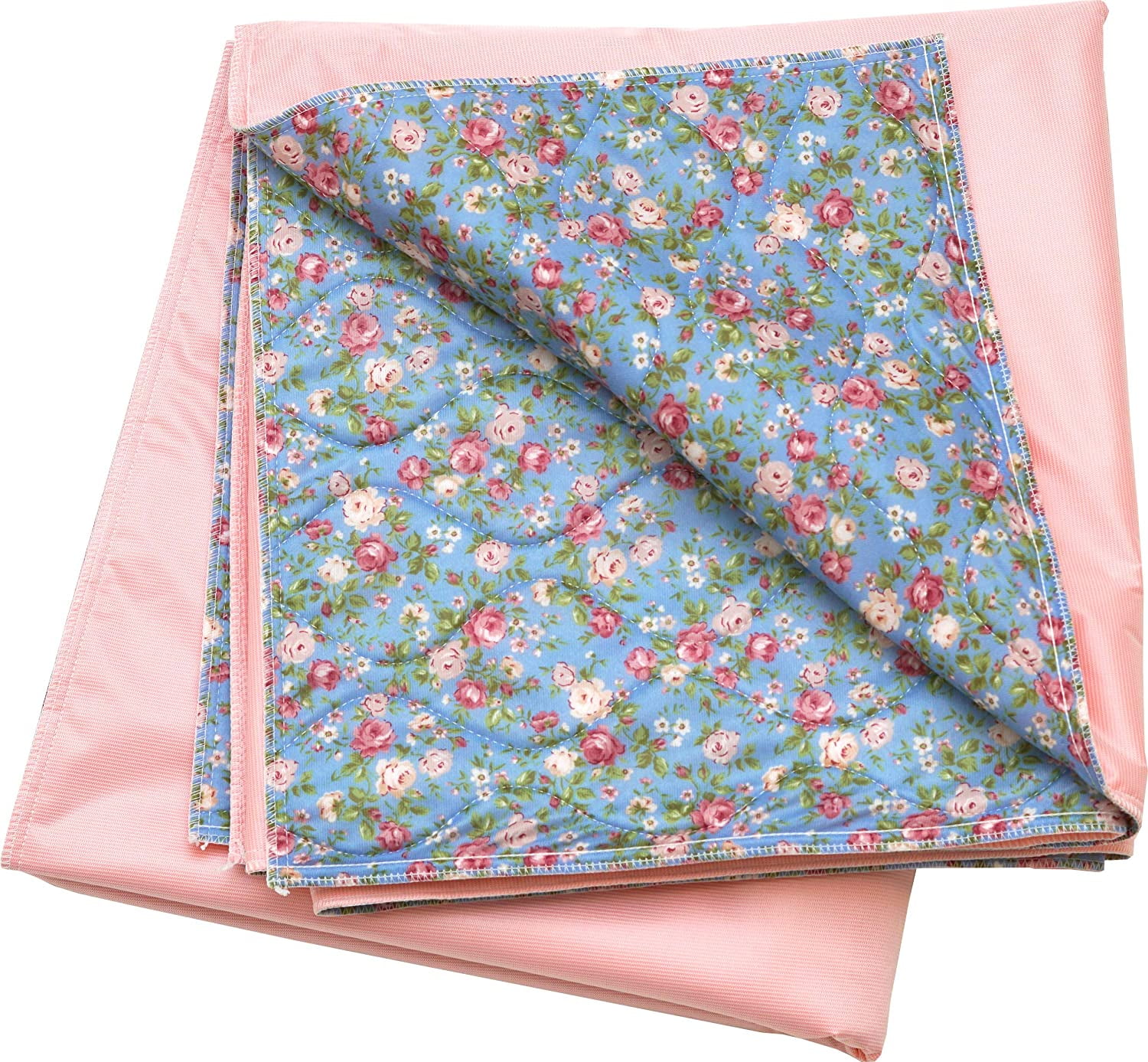 Washable Big Size Washable Bed Pad Floral Print with Pink Vinyl/XXL ...