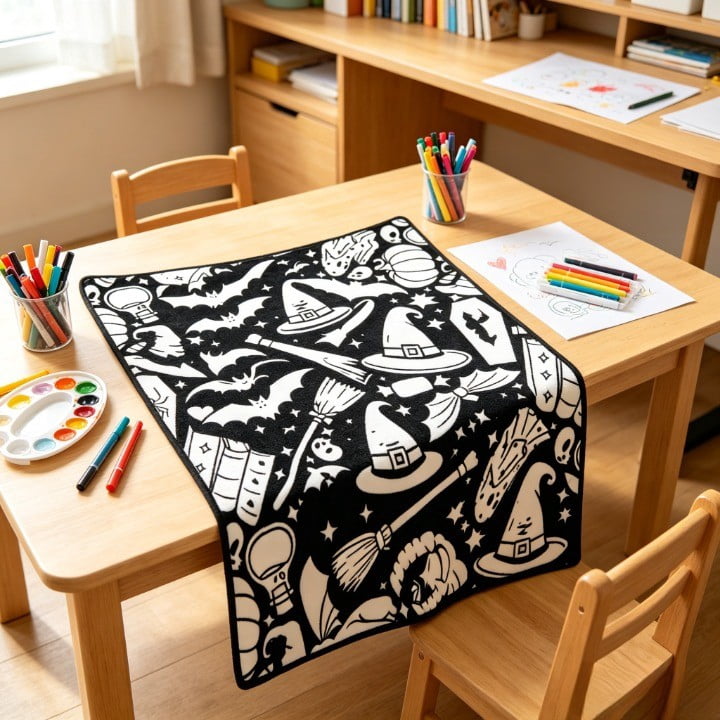 Washable Coloring Blanket For Adults DIY Color Your Own Art Throw ...