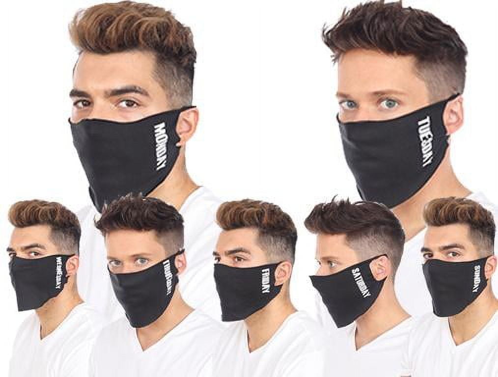 Washable Disposable 7 Day Pack Face Masks, 2 Ply Adjustable Color Mask ...