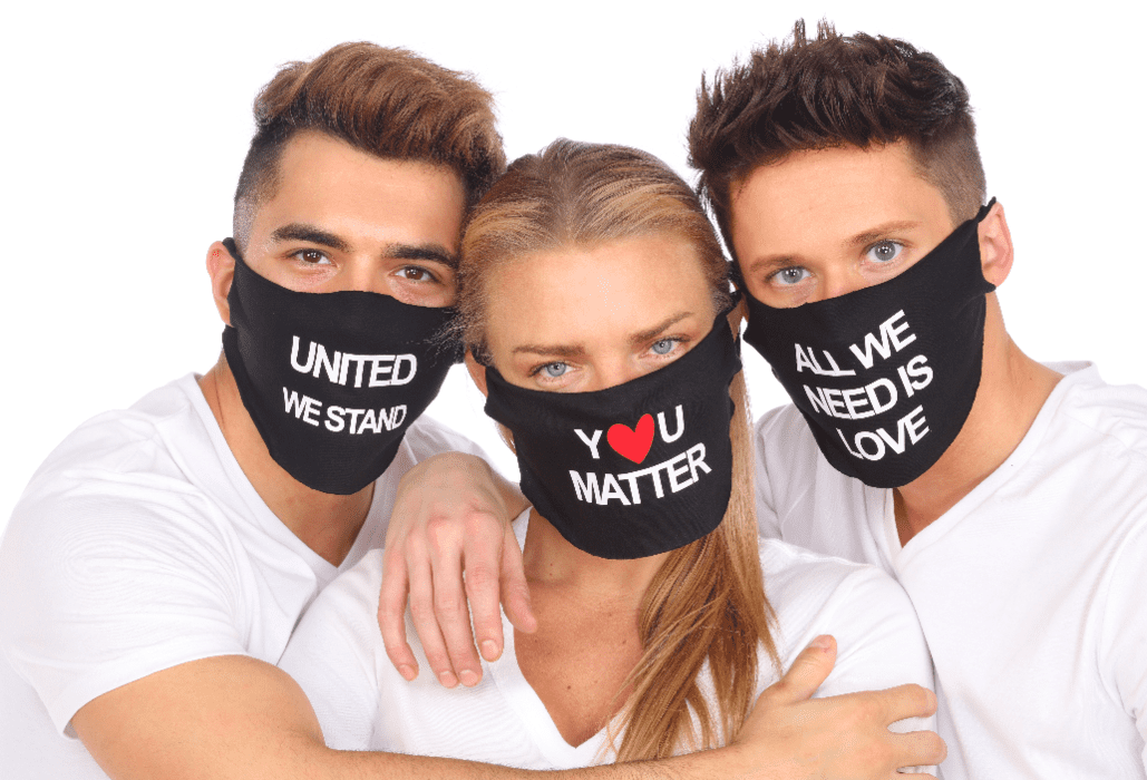Washable Disposable Social Justice Face Masks, 2 Ply Adjustable Color ...