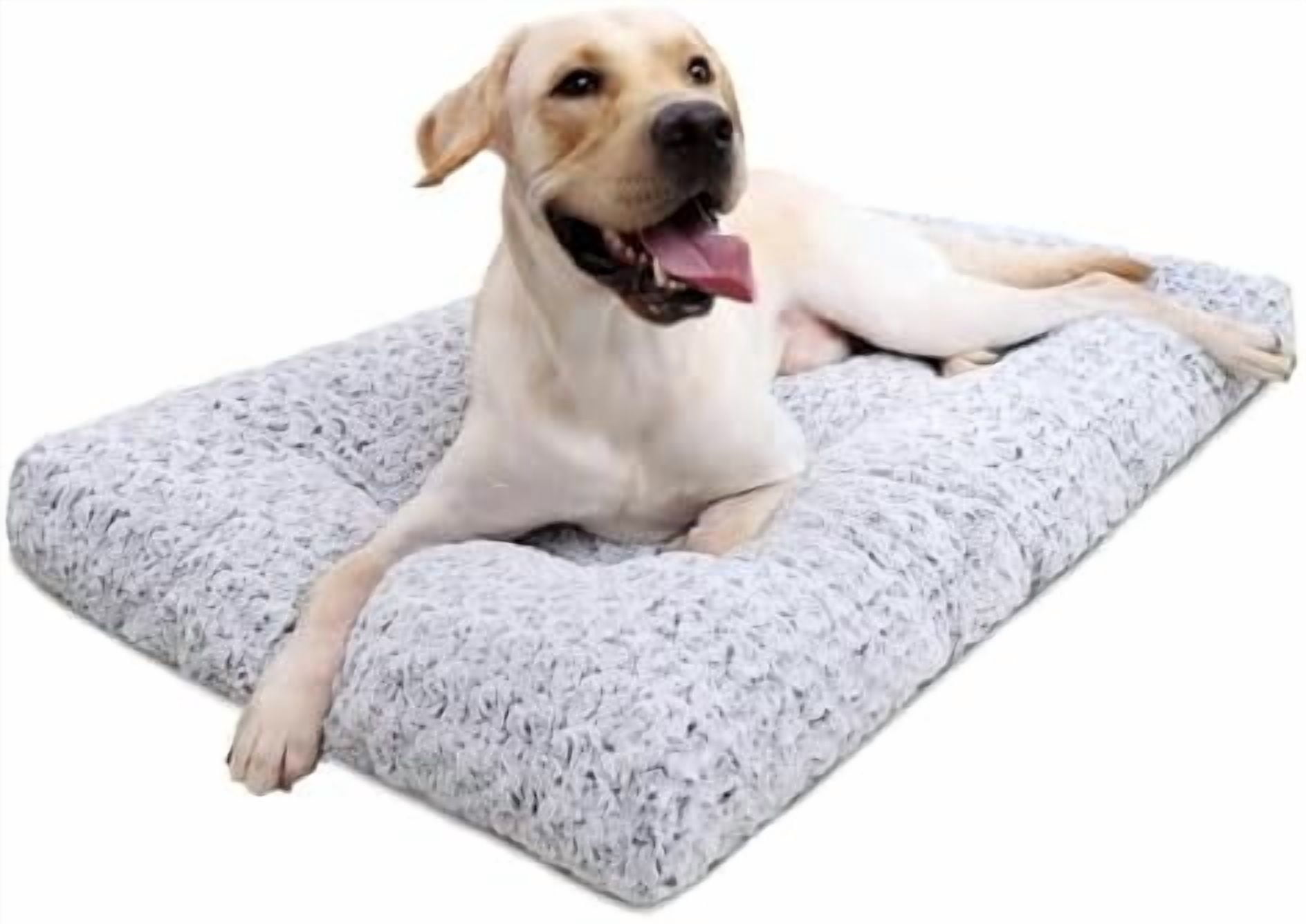 Washable Dog Bed Deluxe Plush Dog Crate Beds Comfy Kennel Pad Anti-Slip ...