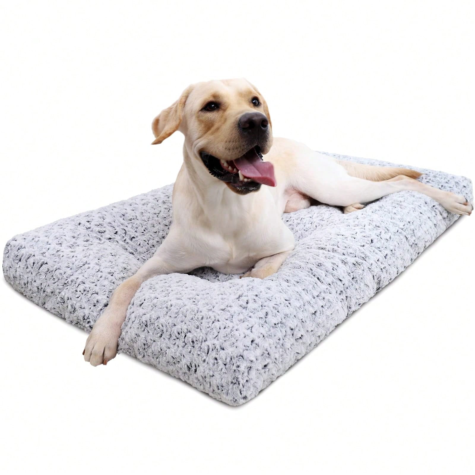 Washable Dog Bed Deluxe Plush Dog Crate Beds Fulffy Comfy Kennel Pad ...