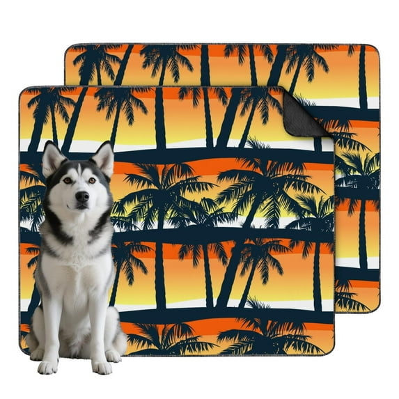 Washable Dog Crate Pads with Tropical Design, Reusable Non-Skid Mat for ...