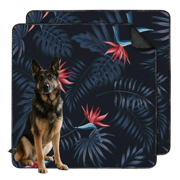 Washable Dog Crate Pads with Tropical Design, Reusable Non-Skid Mat for ...