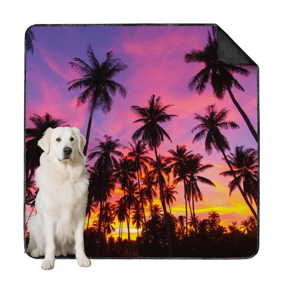 Washable Dog Crate Pads with Tropical Design, Reusable Non-Skid Mat for ...