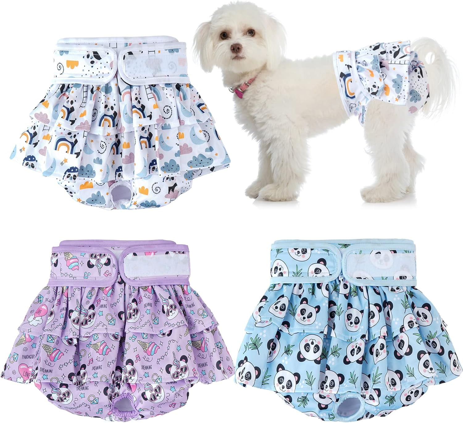 Washable Dog Diapers Female, 1Pack Premium Reusable Doggie Diapers，High ...