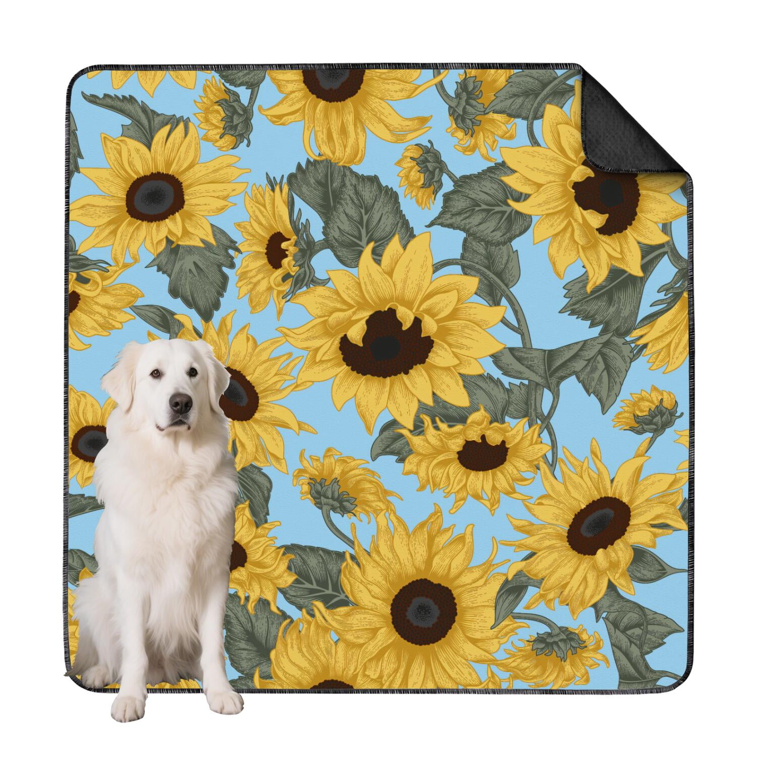 Washable Dog Pads 72x72 Inch with Flower Pattern, Reusable Potty ...