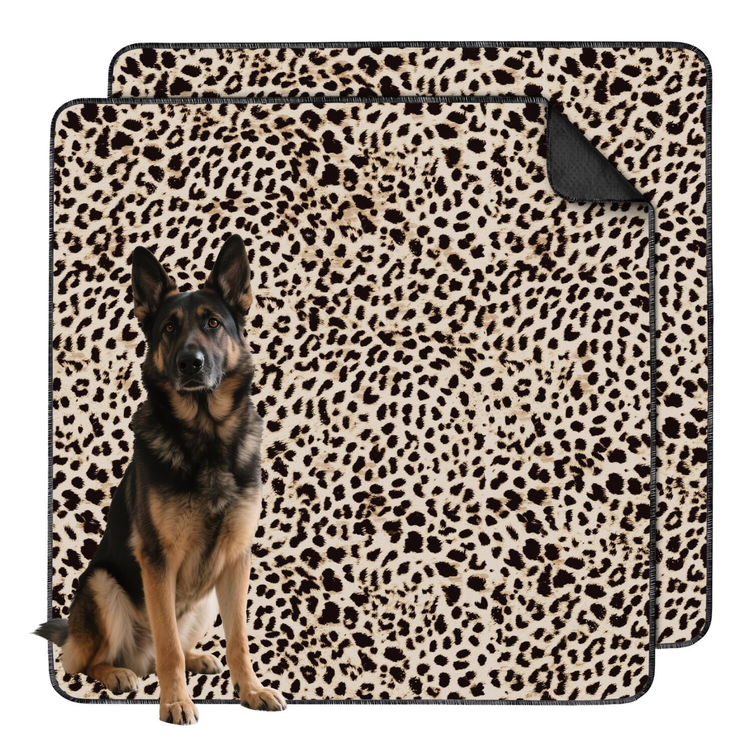 Washable Dog Pee Pads 48"x48" Reusable, Leopard Print Non-Slip Potty ...