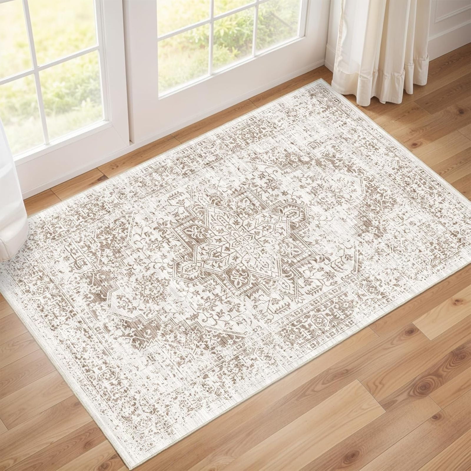 Washable Entryway Mat - Indoor Area Rug For Entrance With Vintage Non ...