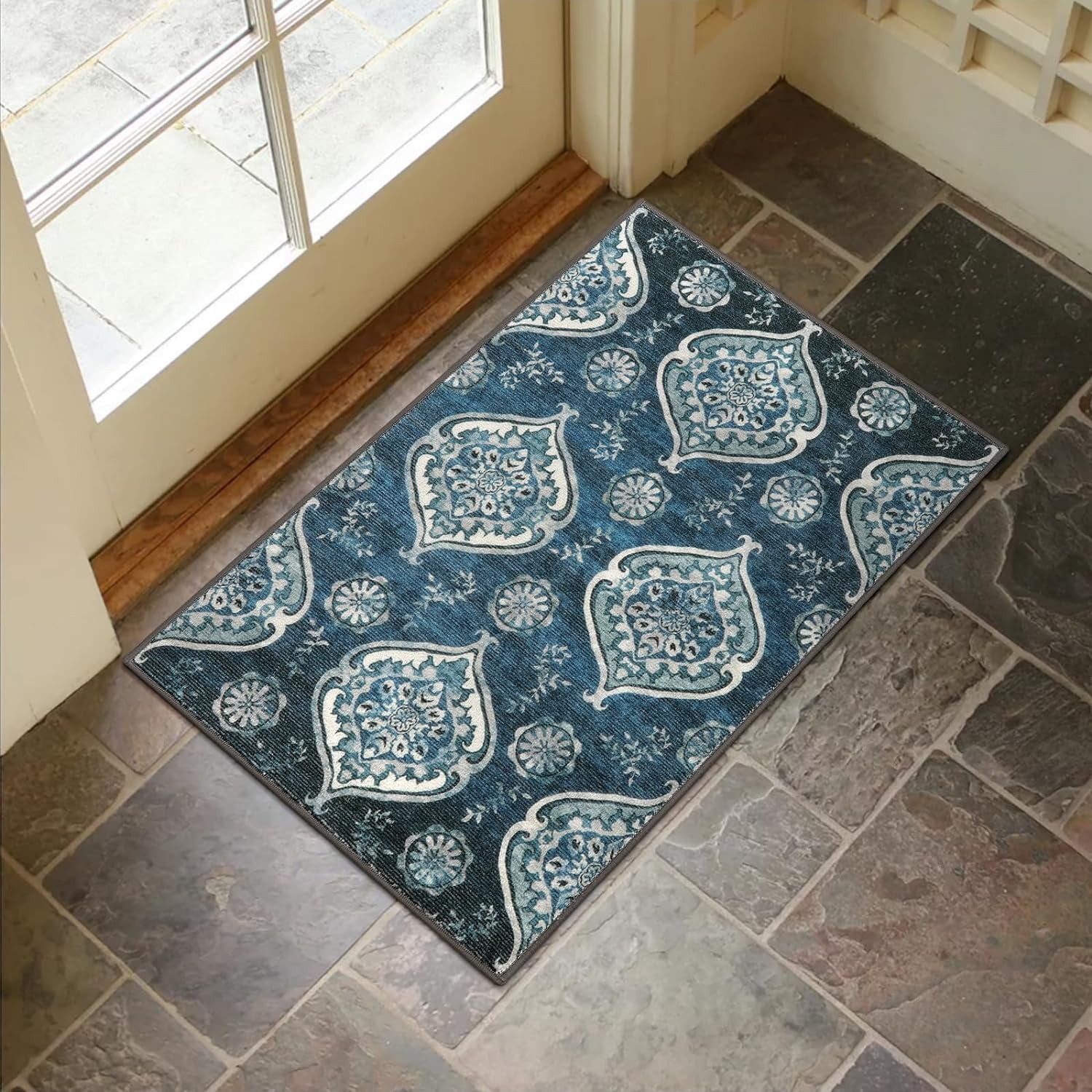 Washable Indoor Doormat, Non Slip Retro Floor Mat 20" x 32" Area Rug ...