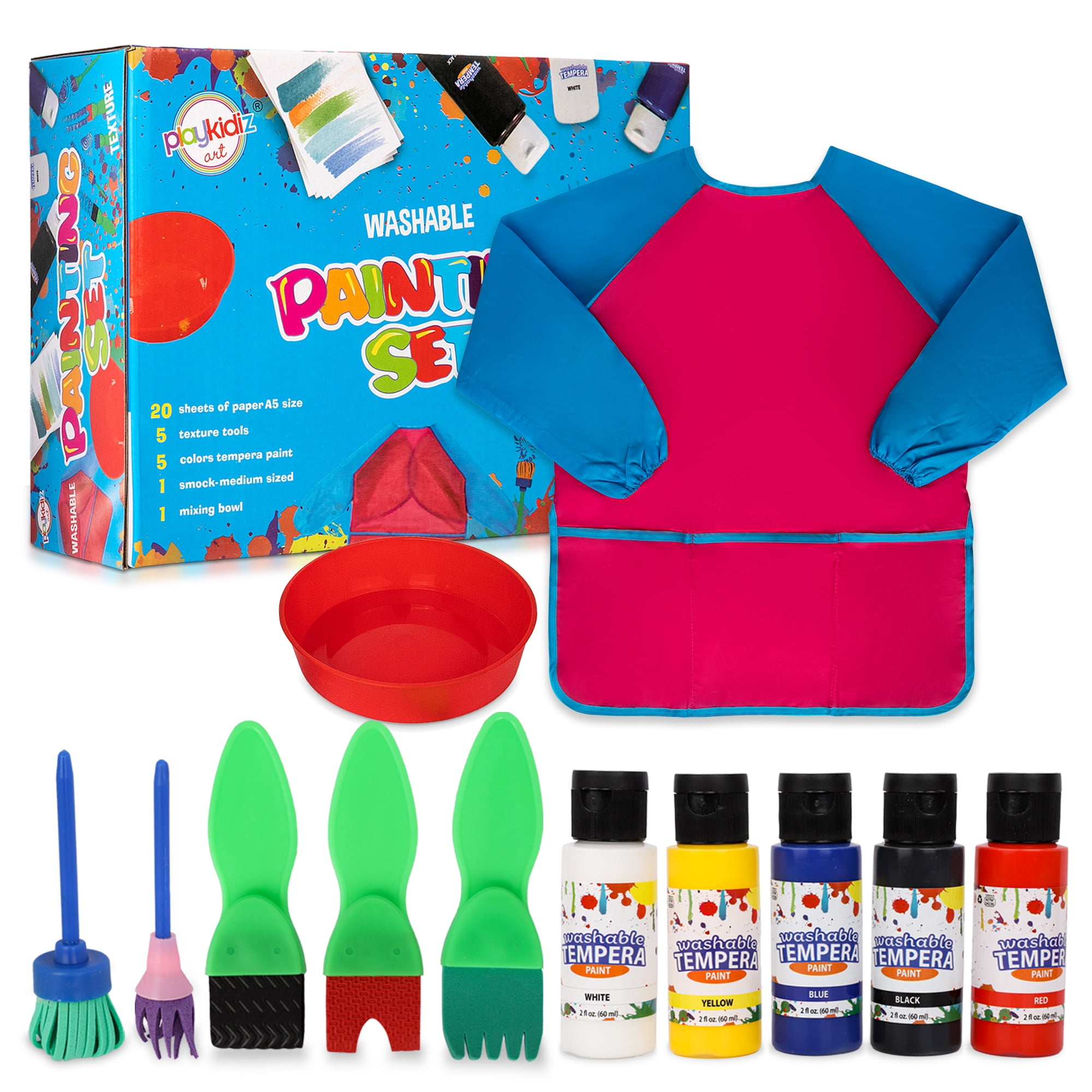 Washable Kids Paint Set, 32 Piece Complete Paint Set For Kids, Includes ...
