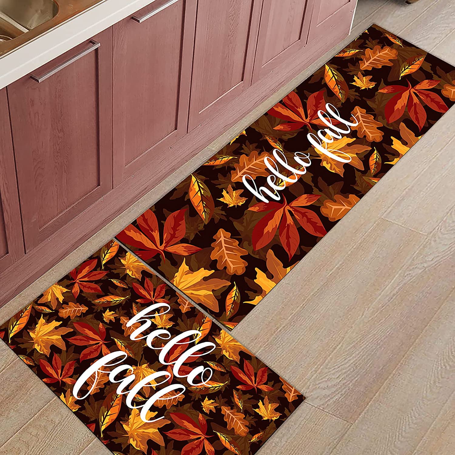 Washable Kitchen Rugs Cushioned Floor Mat,Fall Harvest Thanksgiving ...