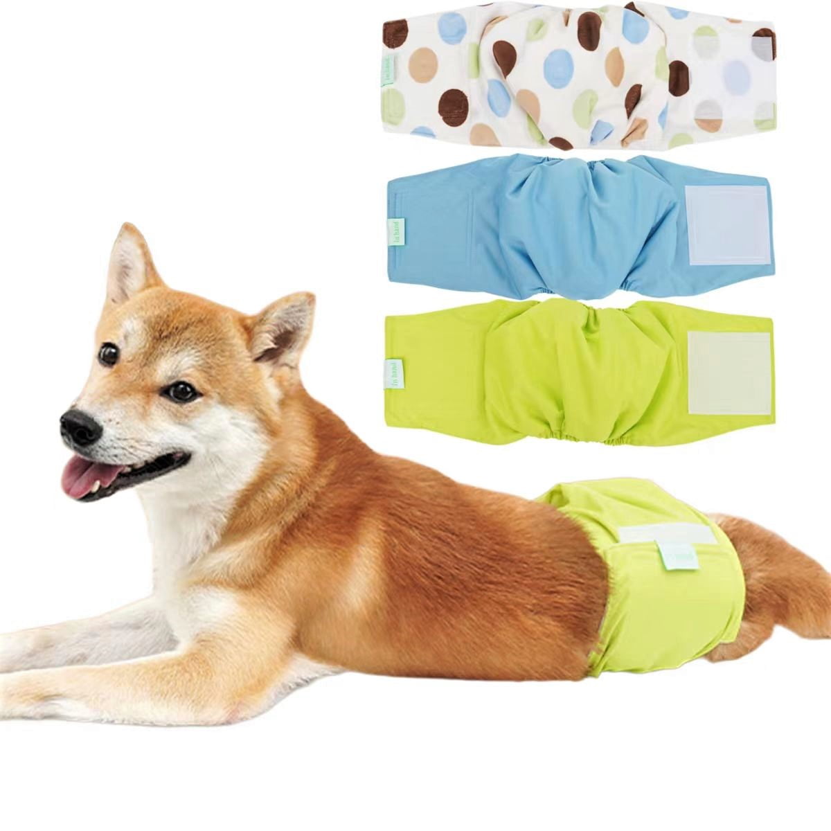 Washable Male Dog Diapers, Reusable Belly Bands and Wrap for Male Dogs ...