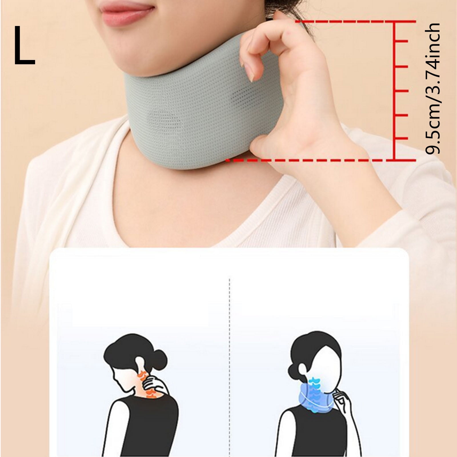 Washable Neck Brace Adjustable Support Wraps for Travel Work and Sleep ...