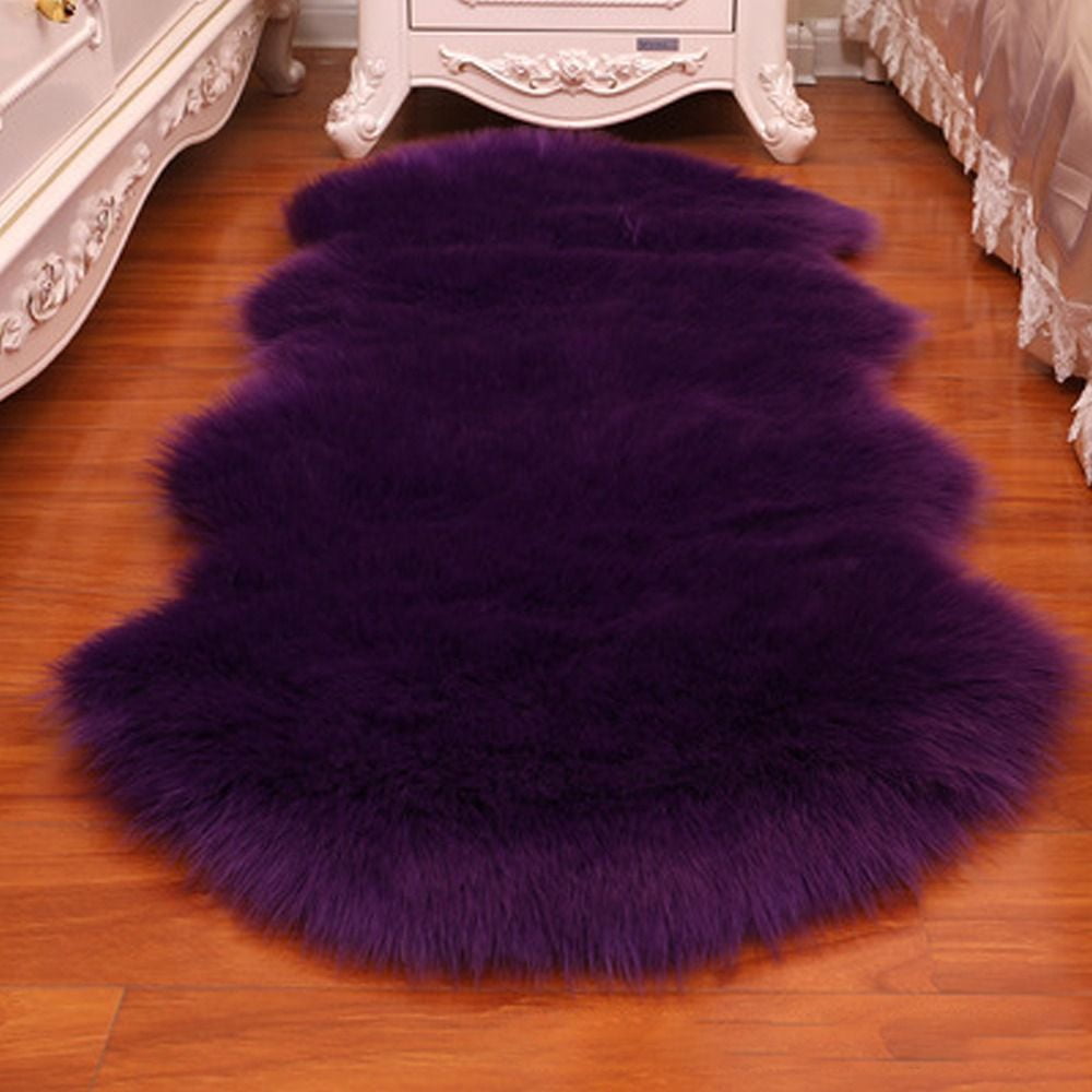 Washable Non Slip Long Hair Carpet Imitation Wool Floor Protection Soft ...