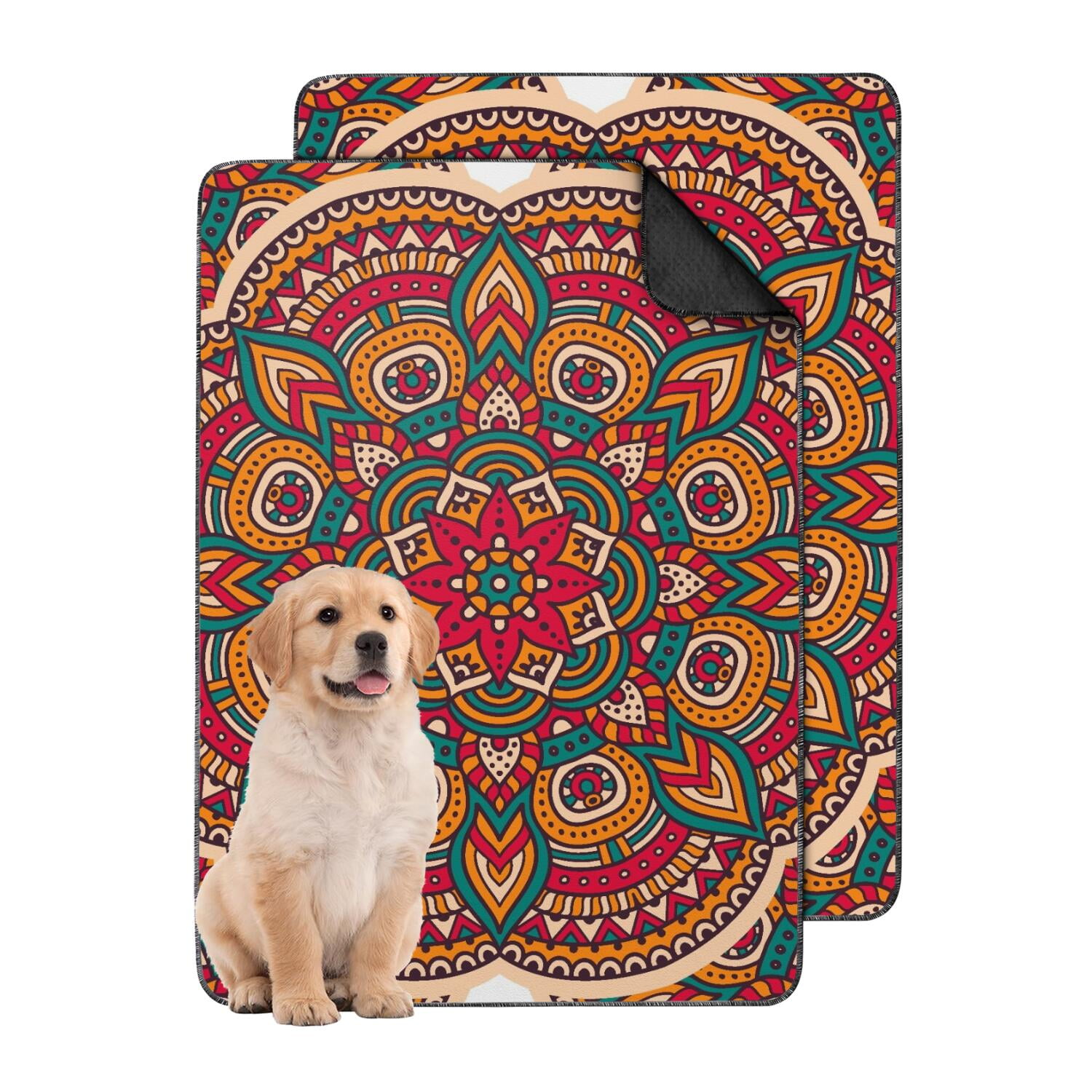 Washable Pads for Dog Potty Training, 24" x35" Mandala Themed, Highly ...