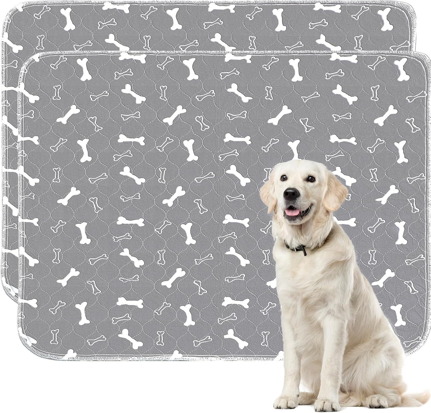 Washable Pee Pads for Dogs,2 Pack 48"x60" Reusable Puppy Training Pads ...