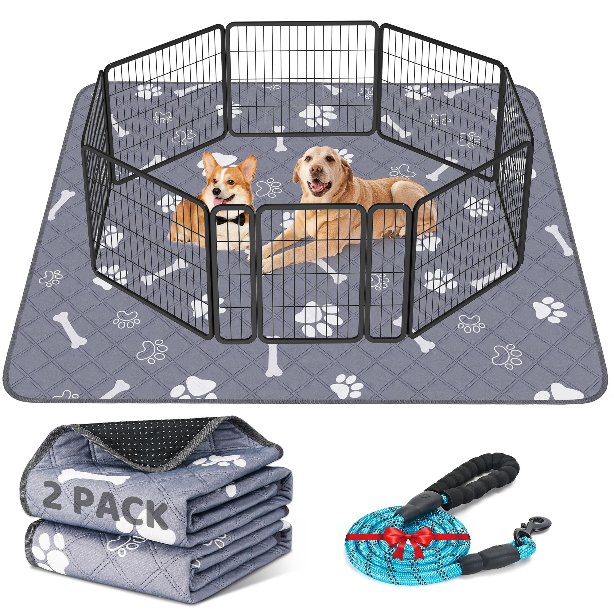 Washable Pee Pads for Dogs, 2 Pack Reusable Puppy Pads 48" x 60" Non ...