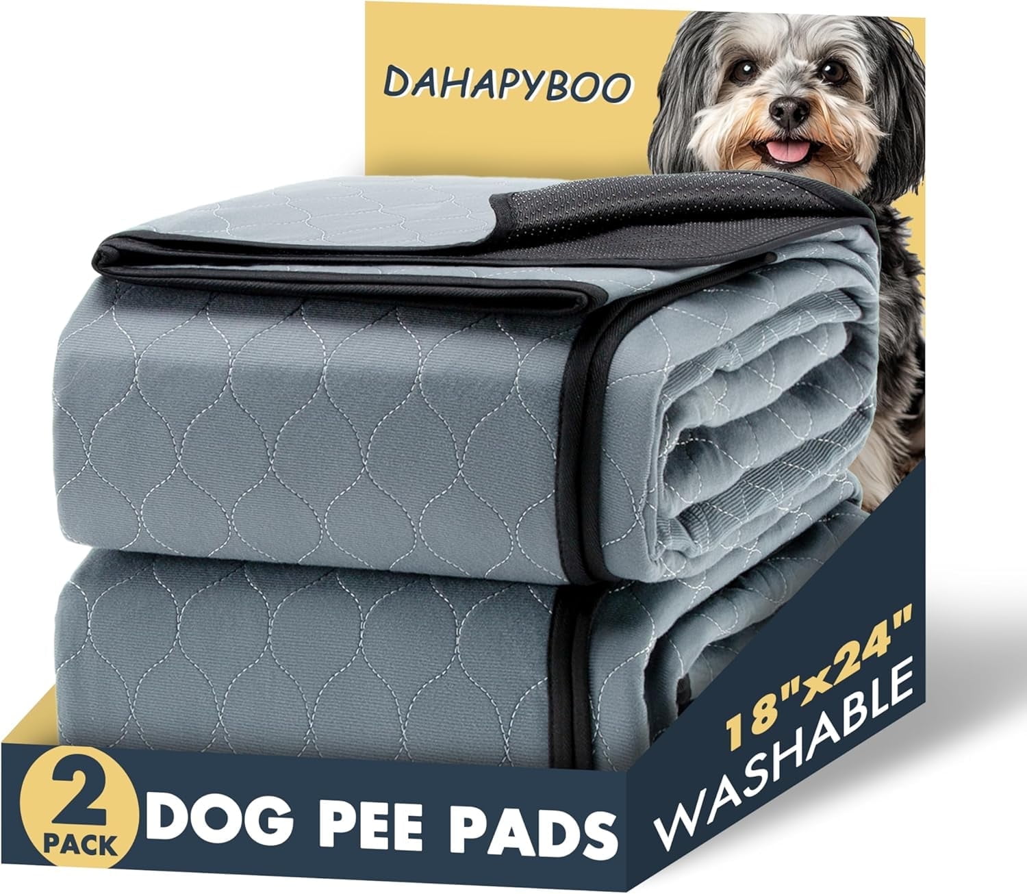 Washable Pee Pads for Dogs,2 Pack Reusable Puppy Pads for Dogs,18x24 ...