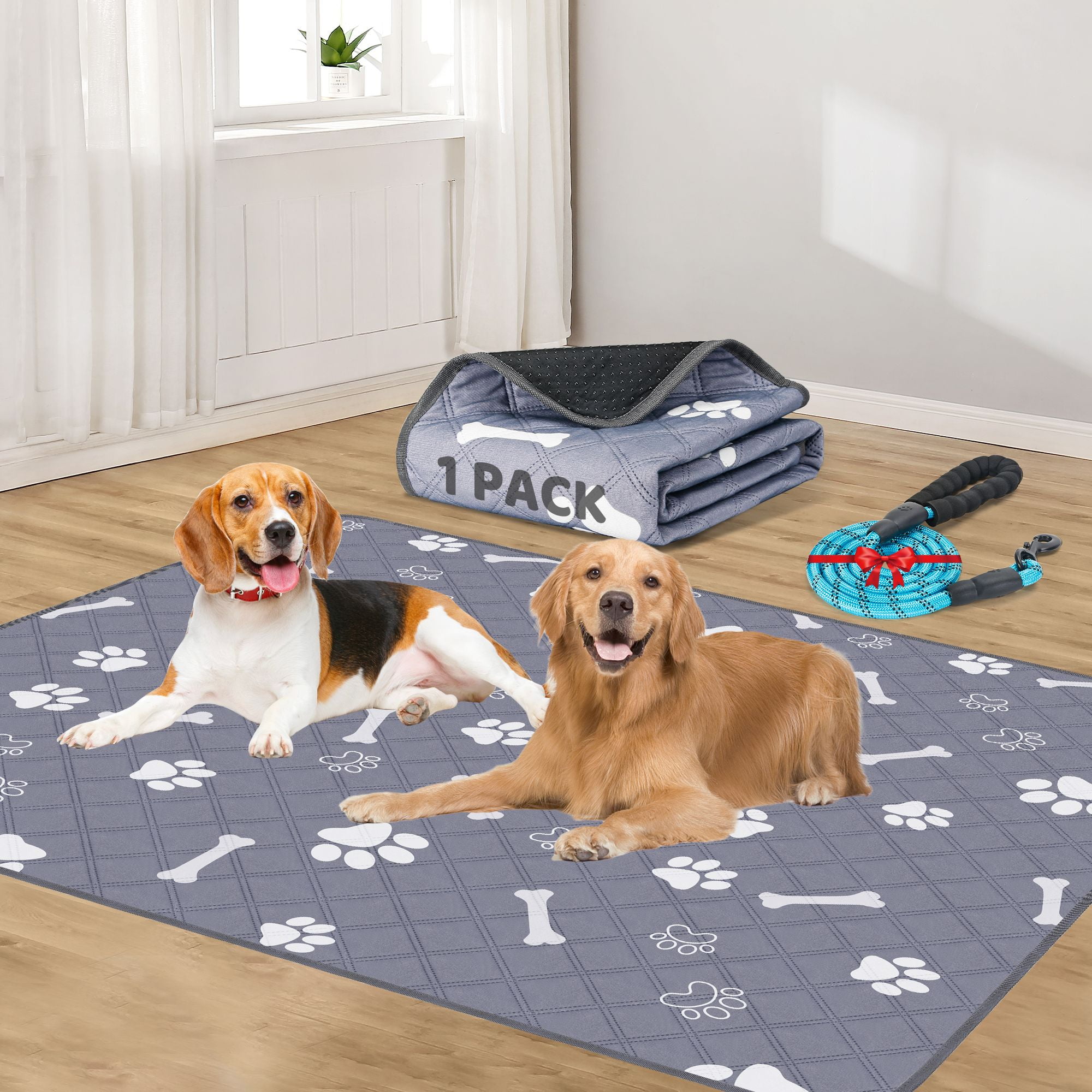 Washable Pee Pads for Dogs, 72" x 72" Reusable Puppy Pads Non-Slip Pet ...