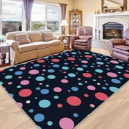 8x10ft Thick Pile Living Room Rug, Dark Red Light Red, Large Geometric ...