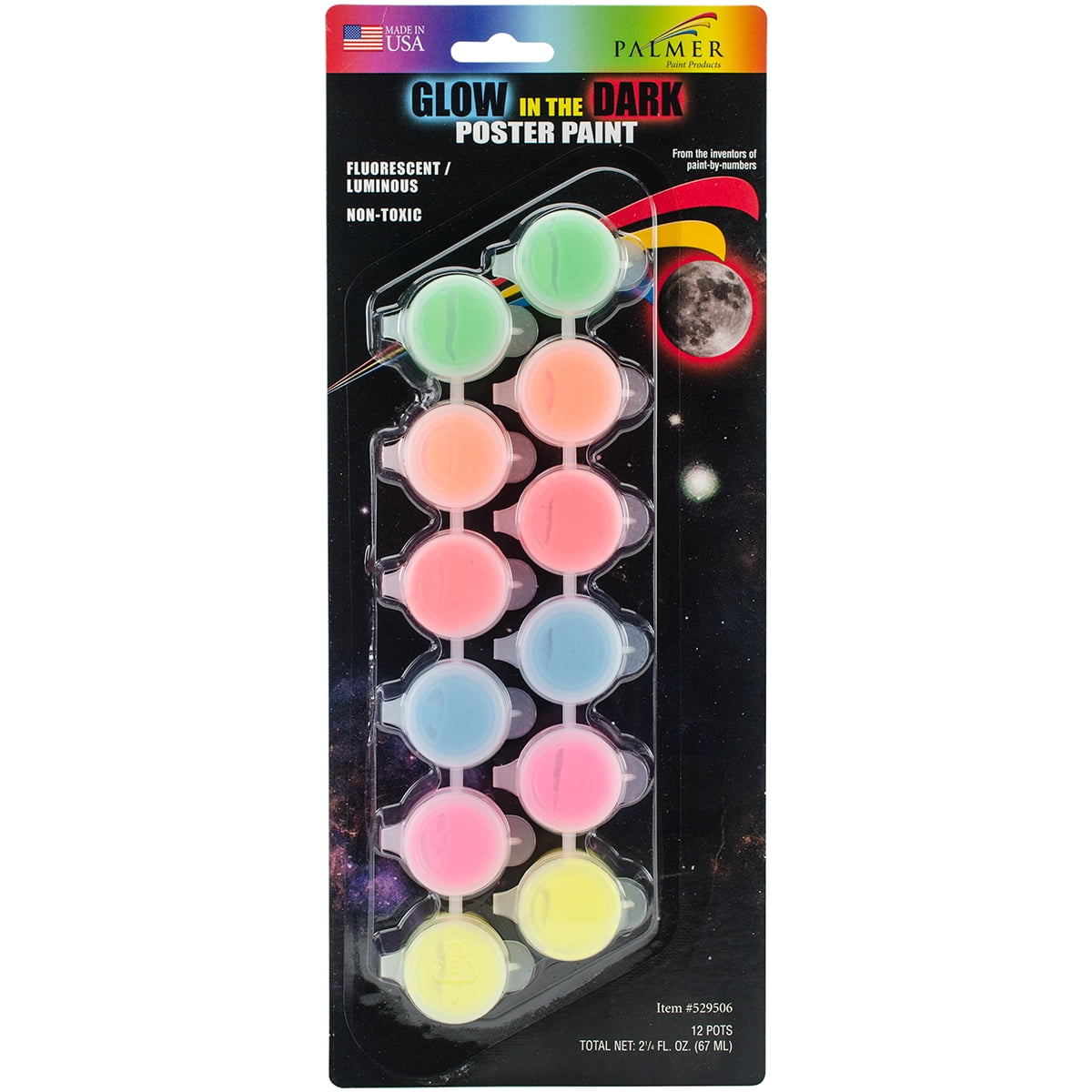 Washable Poster Paint Pots 2.25oz-Glow-In-The-Dark - Walmart.com