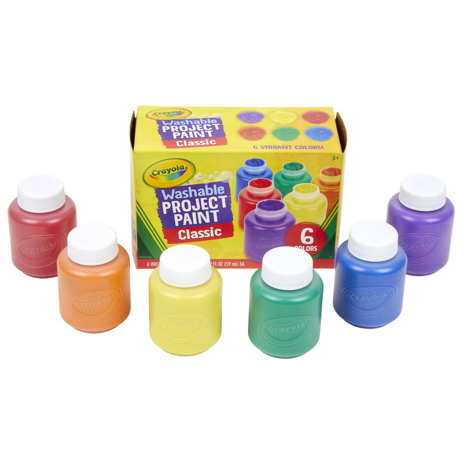 Washable Project Paint, Classic Colors, 2 Ounce Bottles, 6 Count ...