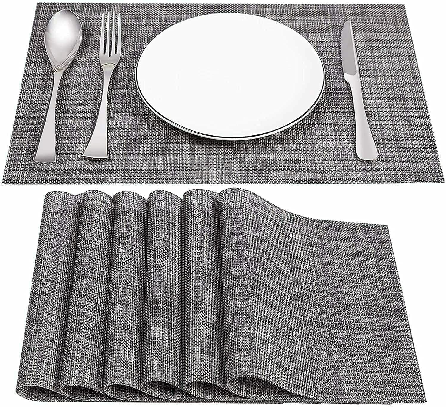 Walmart Set of 4 Woven PVC Kitchen Placemats, Easy Care, Non-slip ...