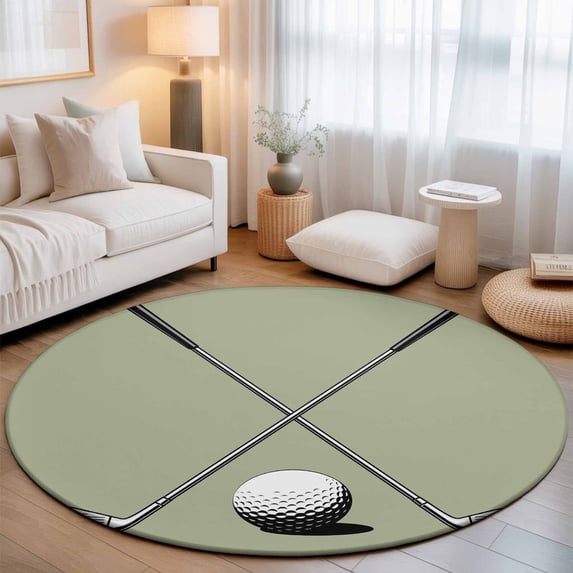 Washable Round Area Rug Gradient Sage Green Circle Rugs Floor Carpet ...