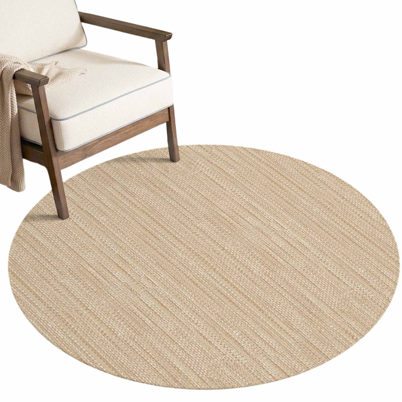Washable Round Rugs 5ft Modern Minimalist Art Circle Rug Non-Slip Soft ...