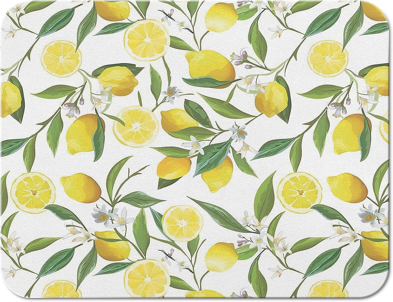 Washable Rubber Lemon Dish Drying Mats For Kitchen Counter Home Large ...