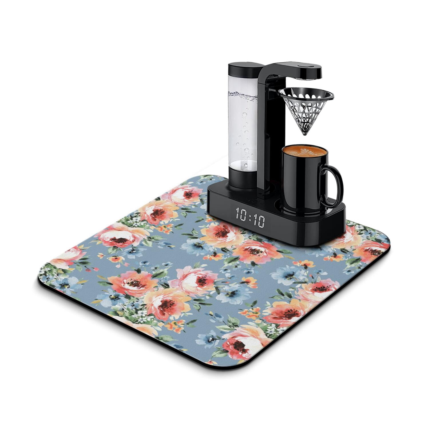 Washable Rubber Multicolored Floral Dish Drying Mats for Kitchen ...