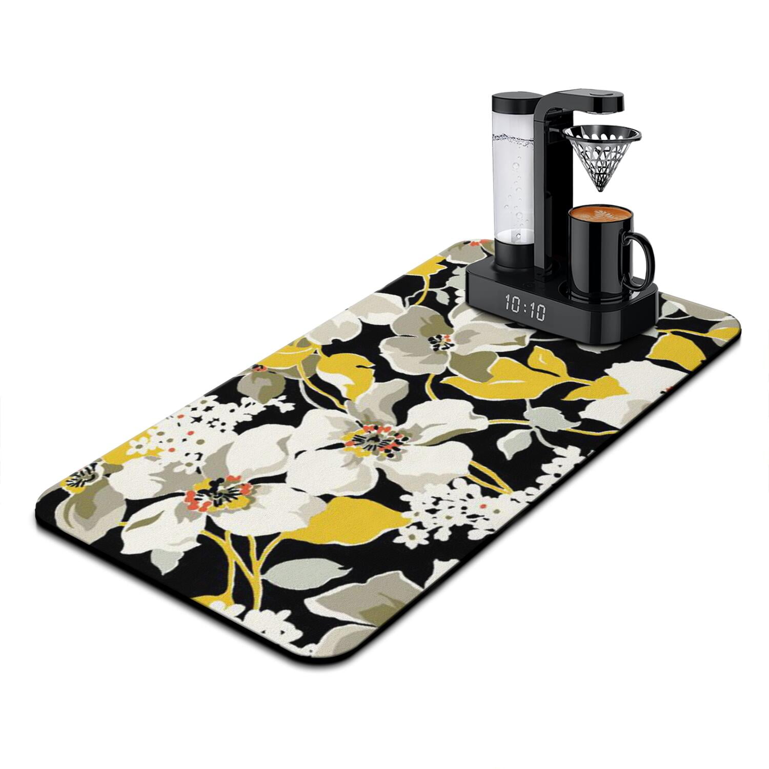 Washable Rubber Multicolored Floral Dish Drying Mats for Kitchen ...