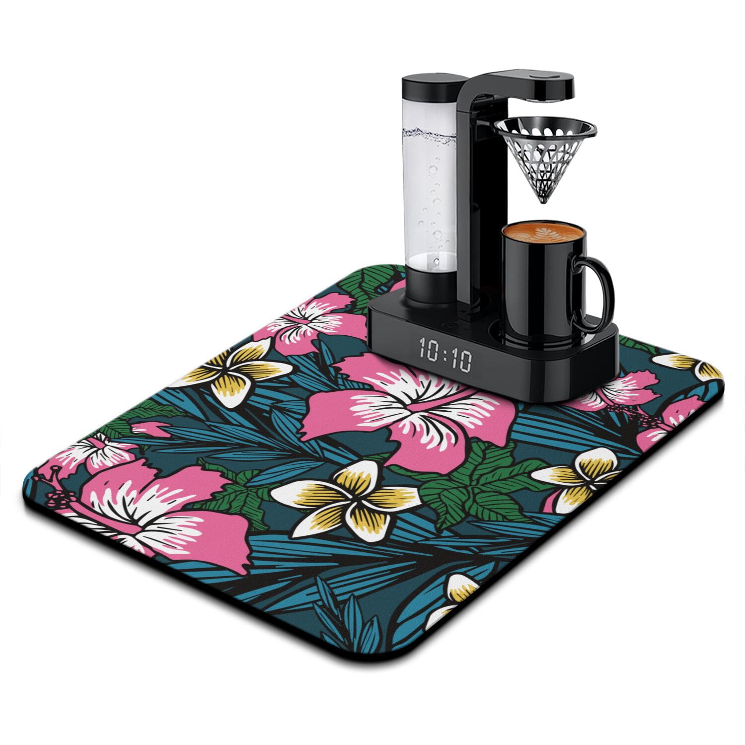 Washable Rubber Multicolored Floral Dish Drying Mats for Kitchen ...