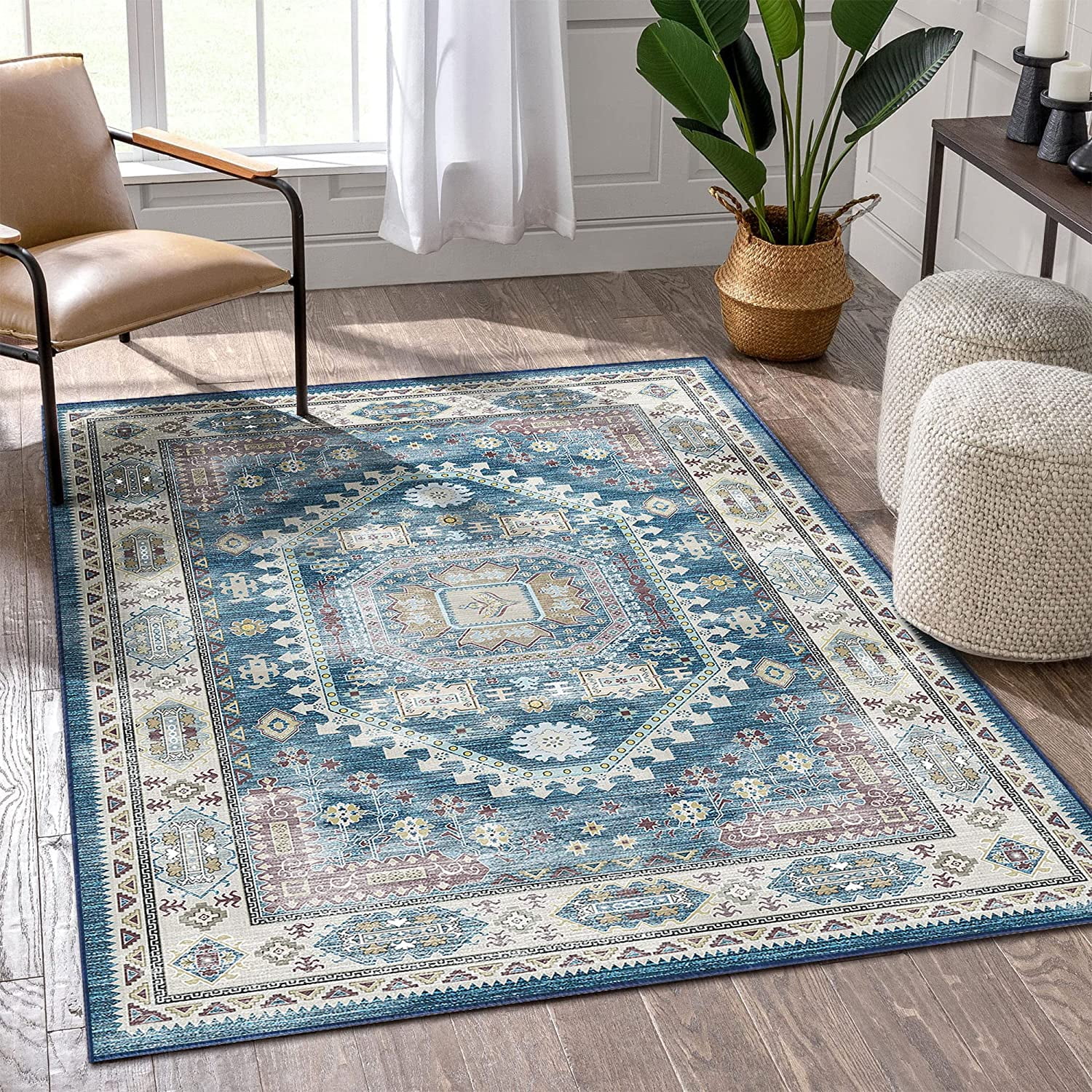 Washable Rug, Ultra Soft Area Rug 4x6, Non Slip Rug Foldable, Stain ...