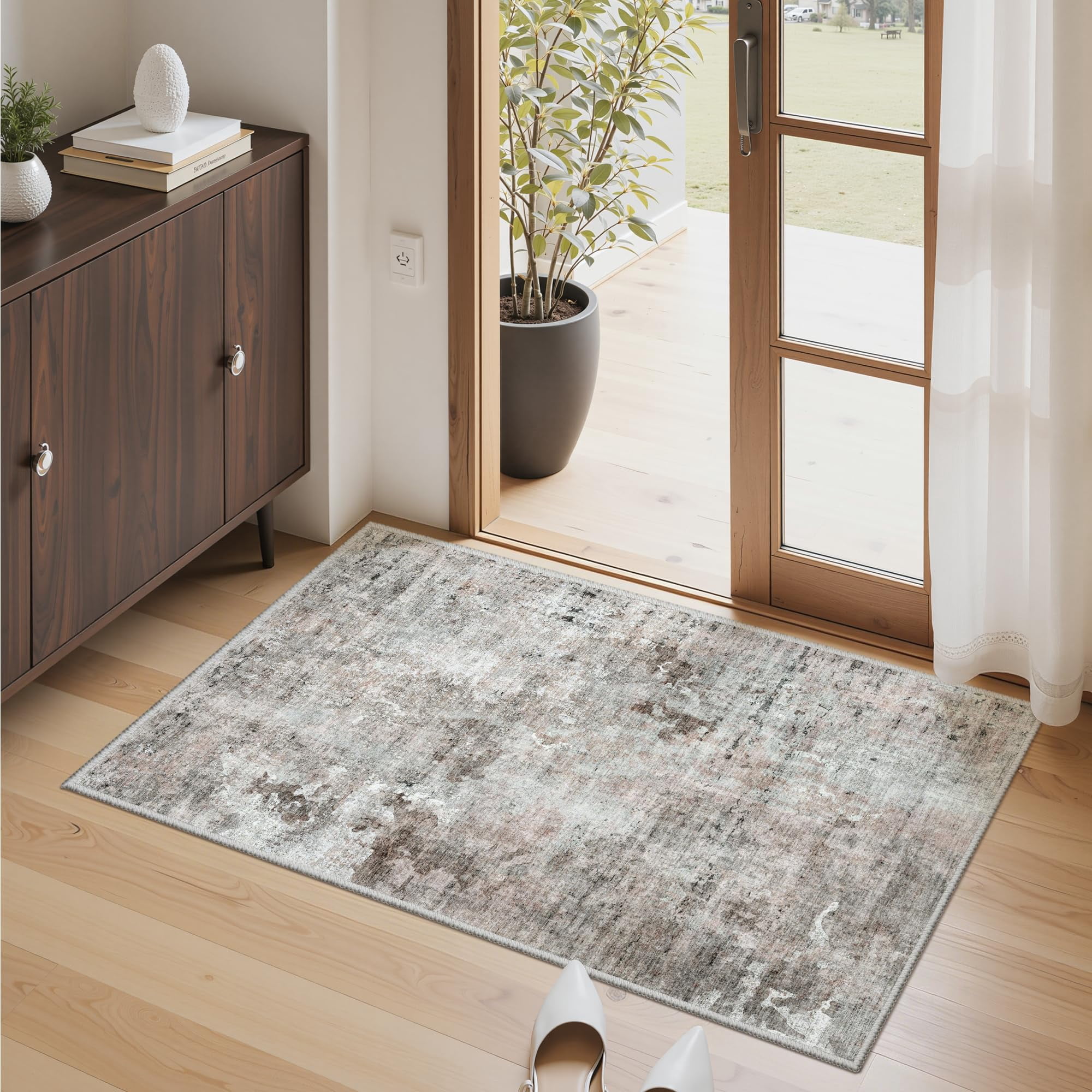 Washable Rugs 2x3 for Kitchen Entryway Powder Room Non-Slip Low Pile ...