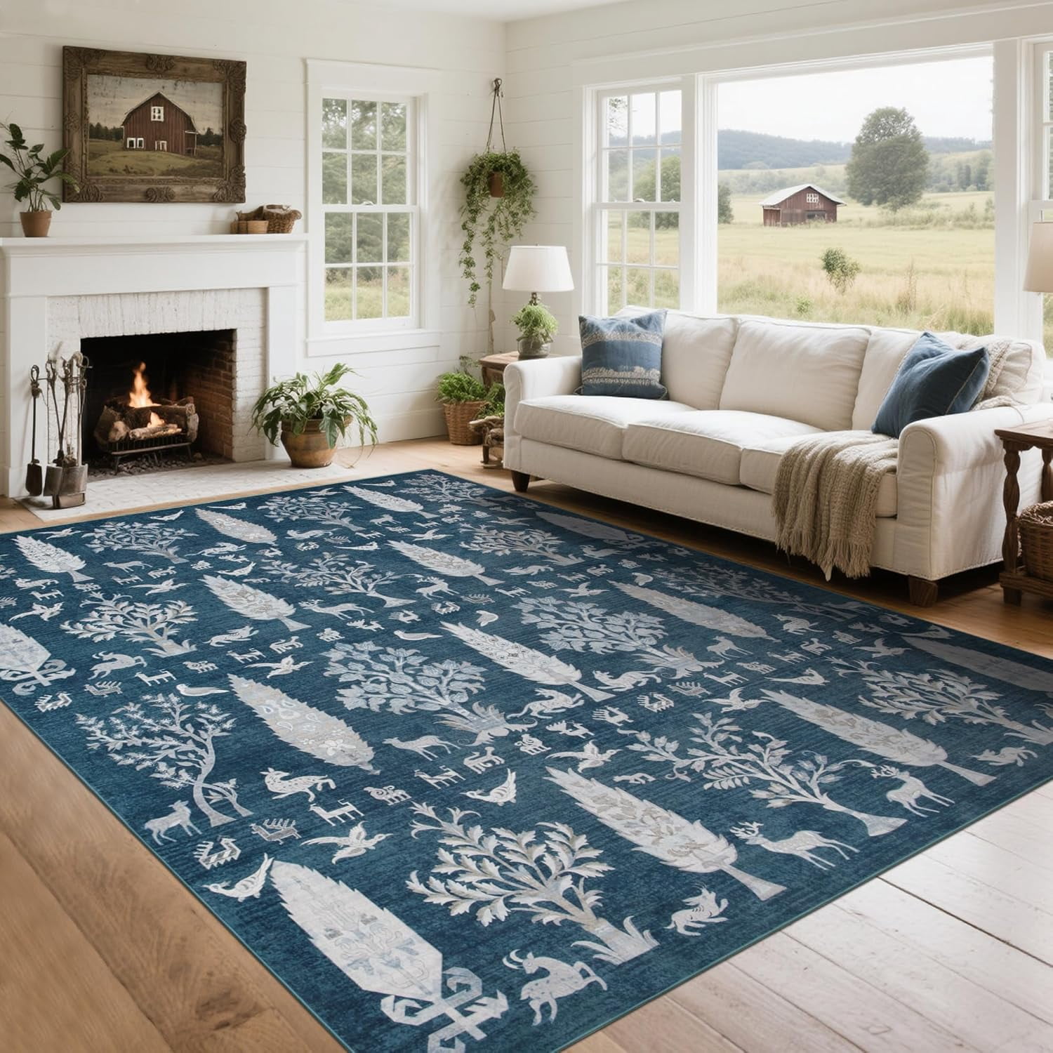 Washable Rugs 8x10 Area Rugs for Living Room,Bedroom,Dining Room- Large ...