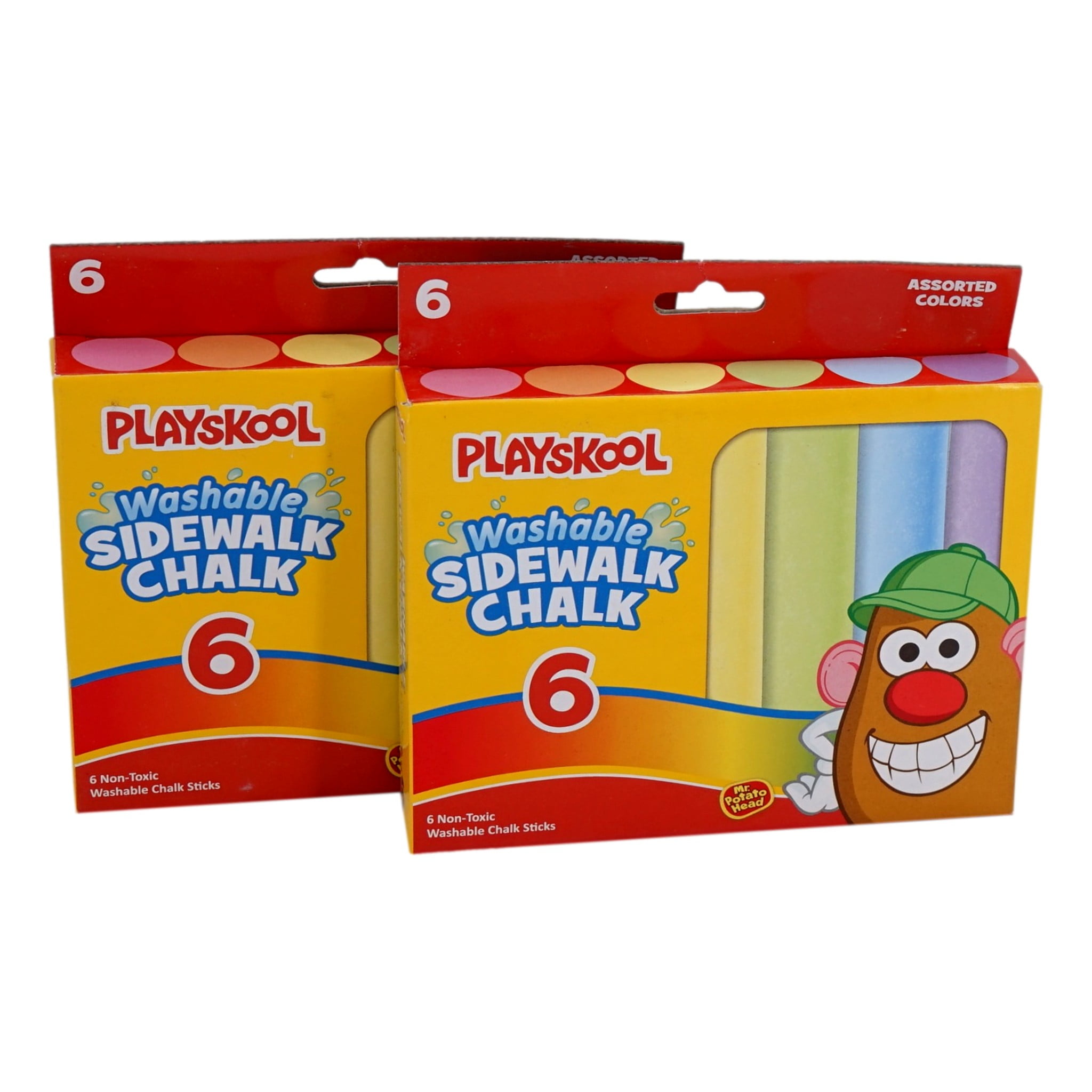 Washable Sidewalk Chalk (2 Pack, 12 Chalk Sticks Total) Non-Toxic Jumbo ...