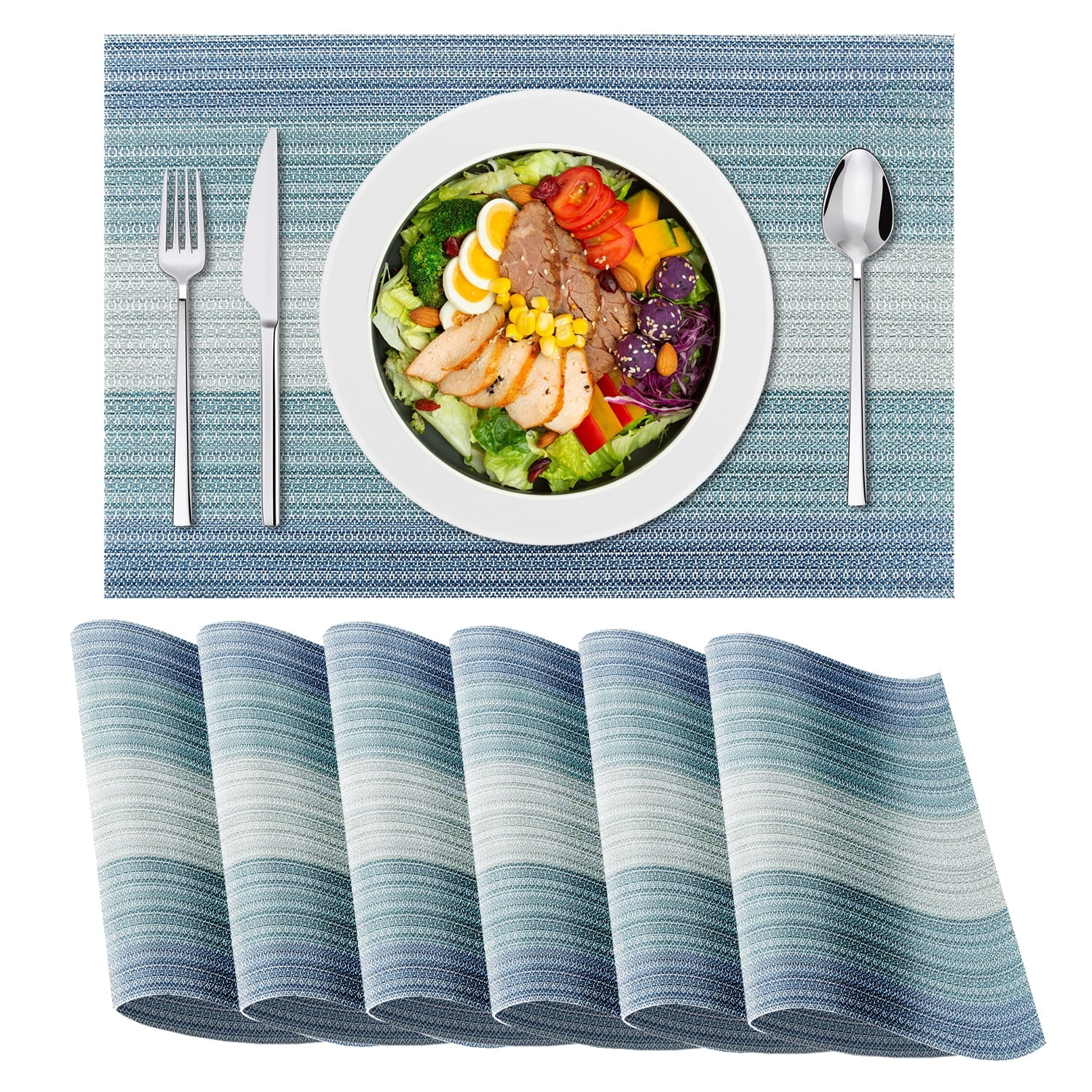 Placemats Set of 6, Washable Table Place Mat for Dining Table, Table ...