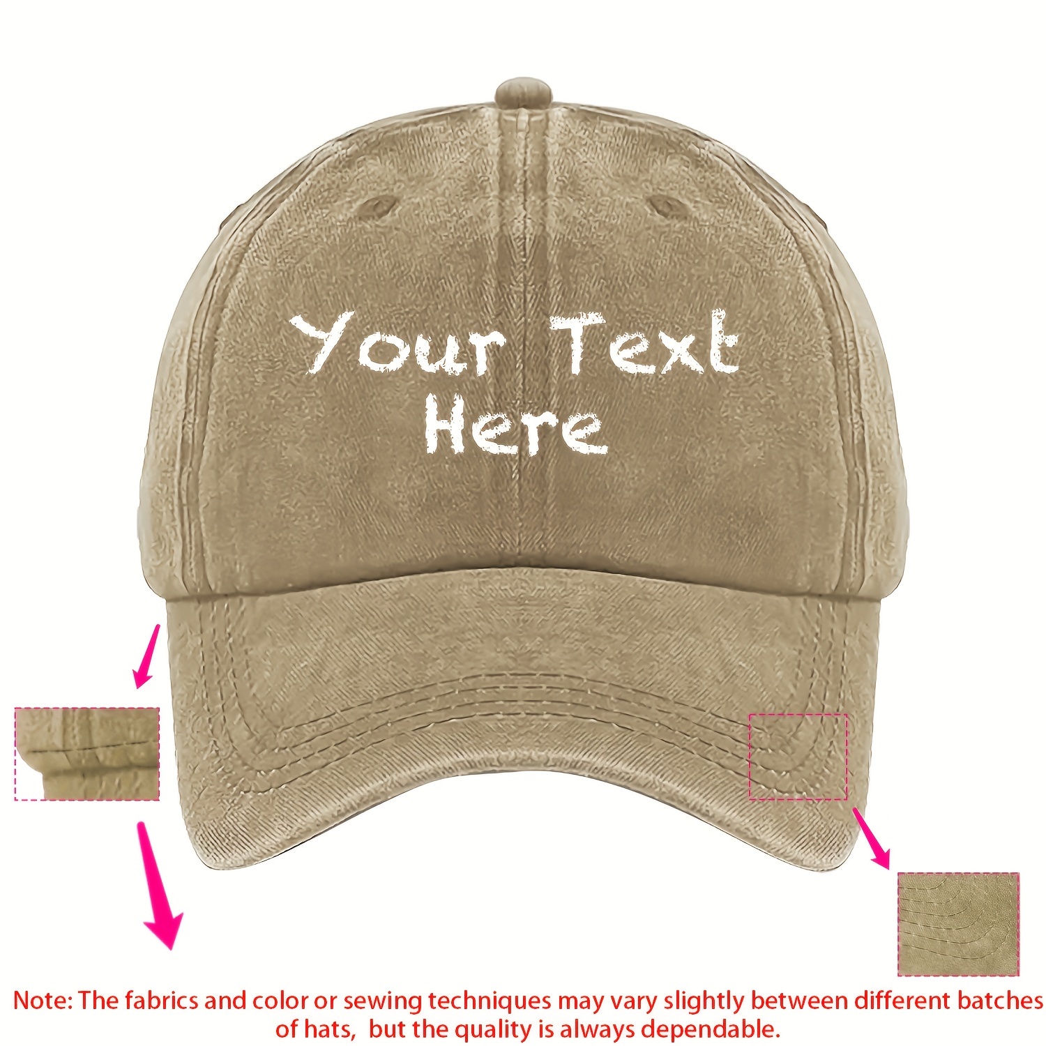 Washable fabric baseball cap, custom printed with exclusive name LOGO ...