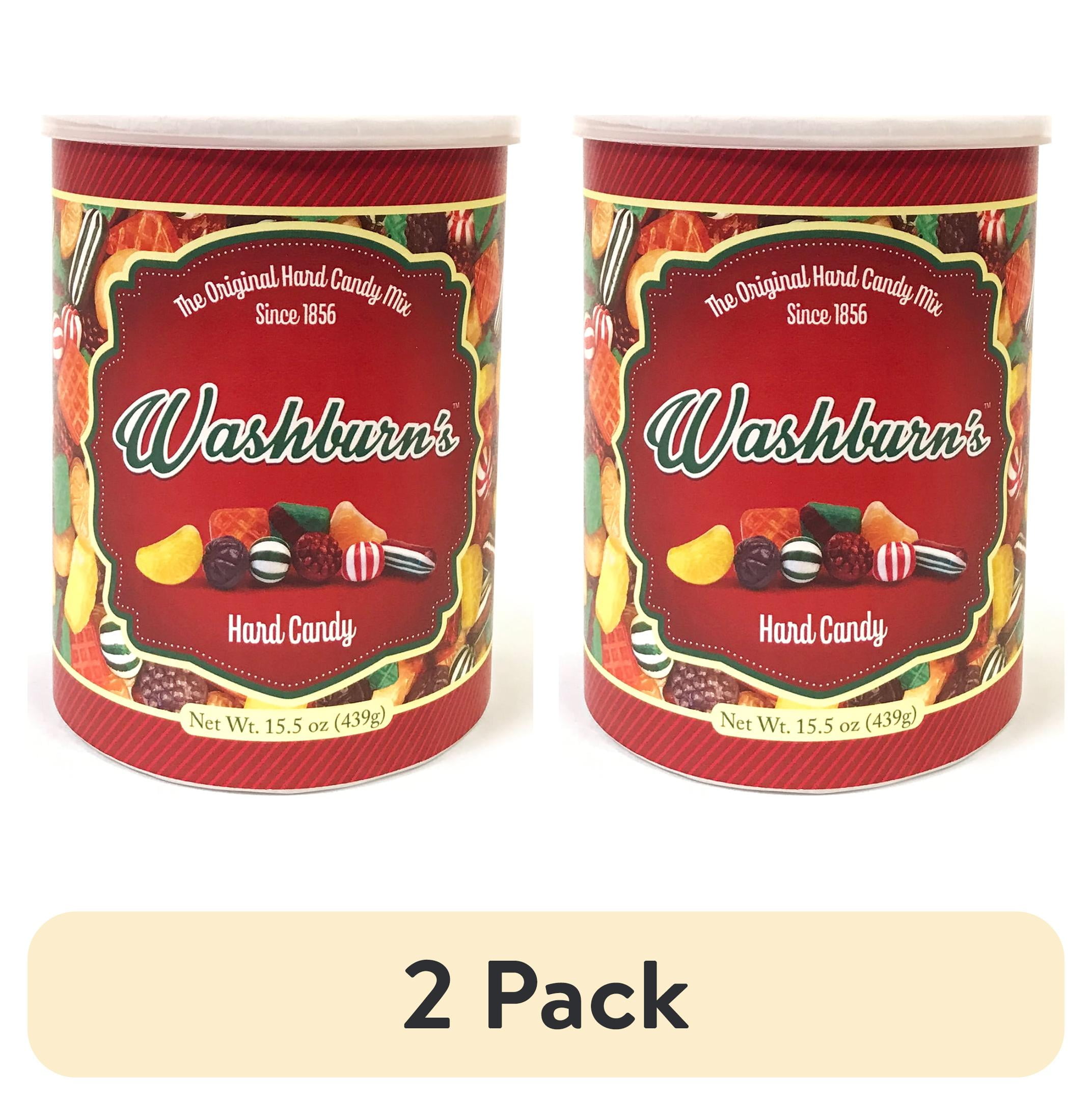 (2 pack) Washburn Candy Old Fashioned Hard Candy Canister 15.5 oz ...