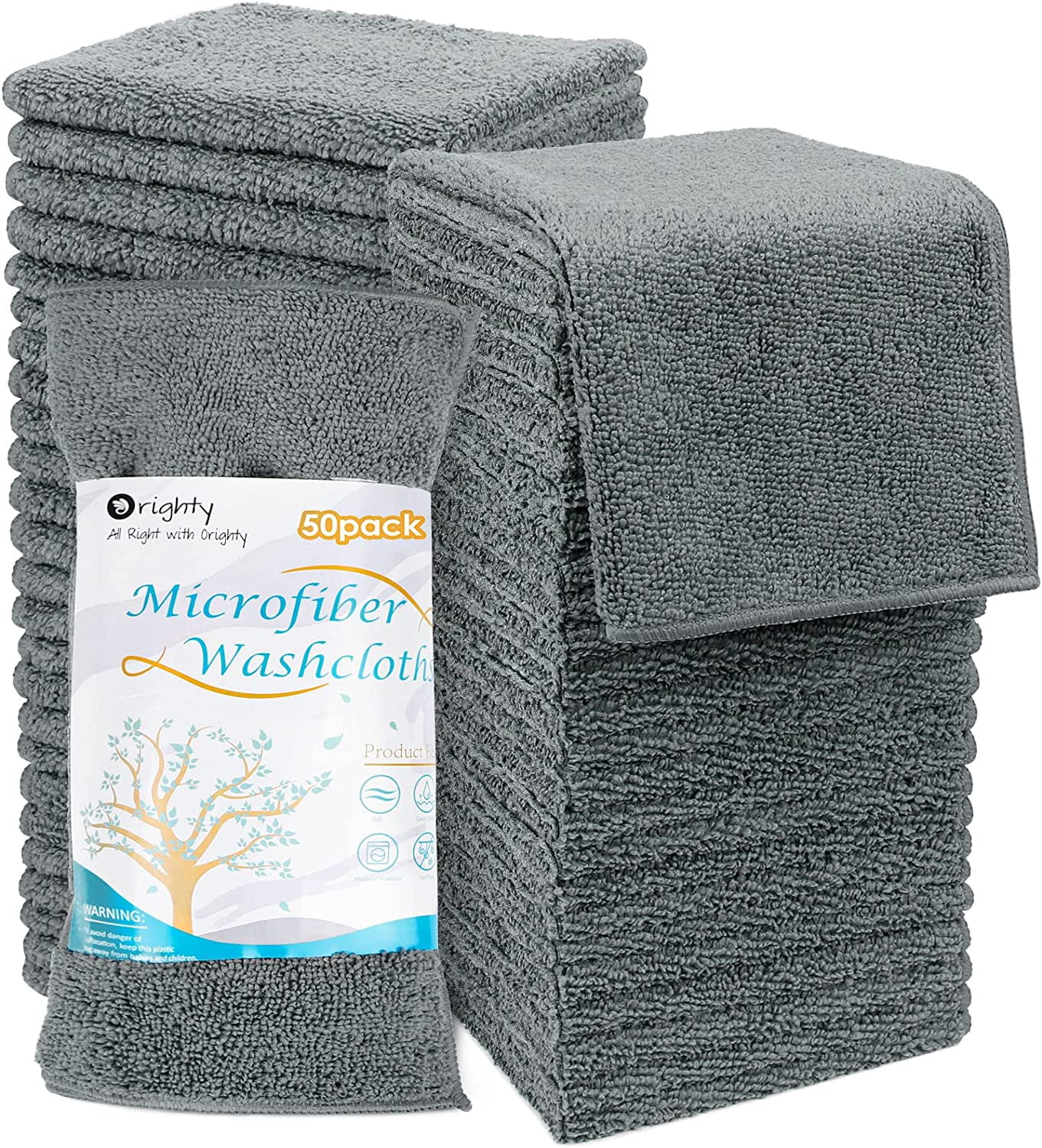Washcloths Bulk Towel Sets 50 Pack, Highly Absorbent and Super Soft ...