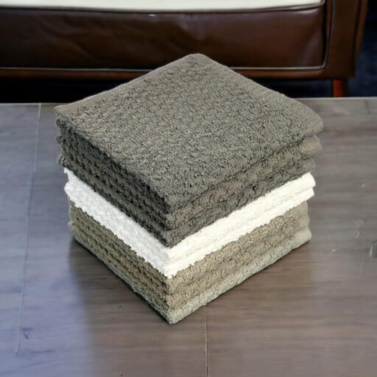 Washcloths Set of 8 - Popcorn Weave Wash Cloth Designed to Exfoliate ...